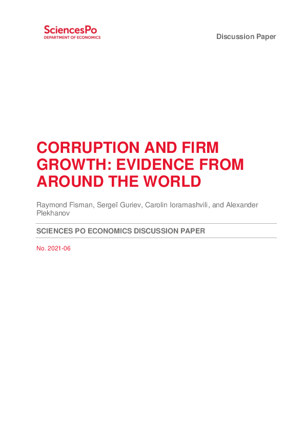 (PDF) Corruption and Firm Growth: Evidence from around the World (PDF) Corruption and Firm Growth: Evidence from around the World