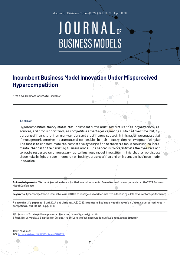 (PDF) Incumbent Business Model Innovation Under Misperceived ...