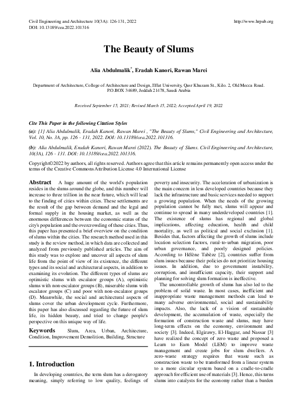 (PDF) The Beauty of Slums