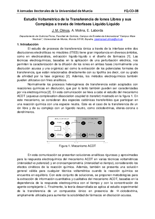 (PDF) Comunicaciones Orales.-Estudio voltamétrico de la transferencia ...