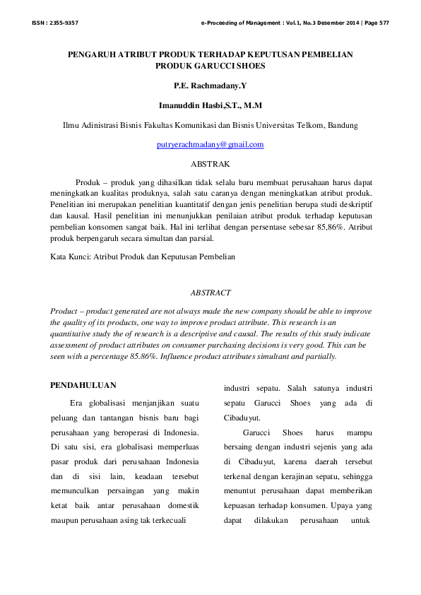 (PDF) Pengaruh Atribut Produk Terhadap Keputusan Pembelian Produk Garucci Shoes
