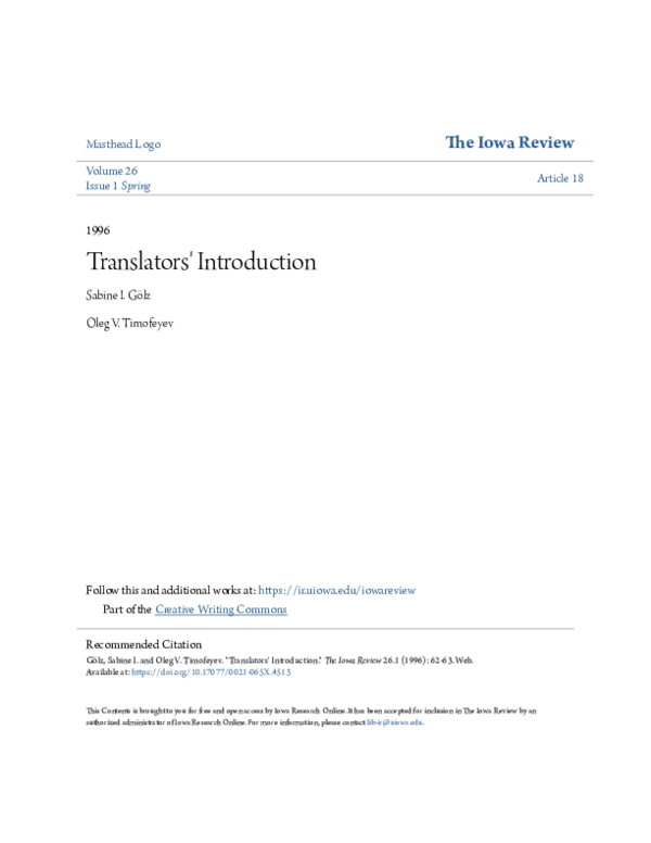 (PDF) Translator’s Introduction