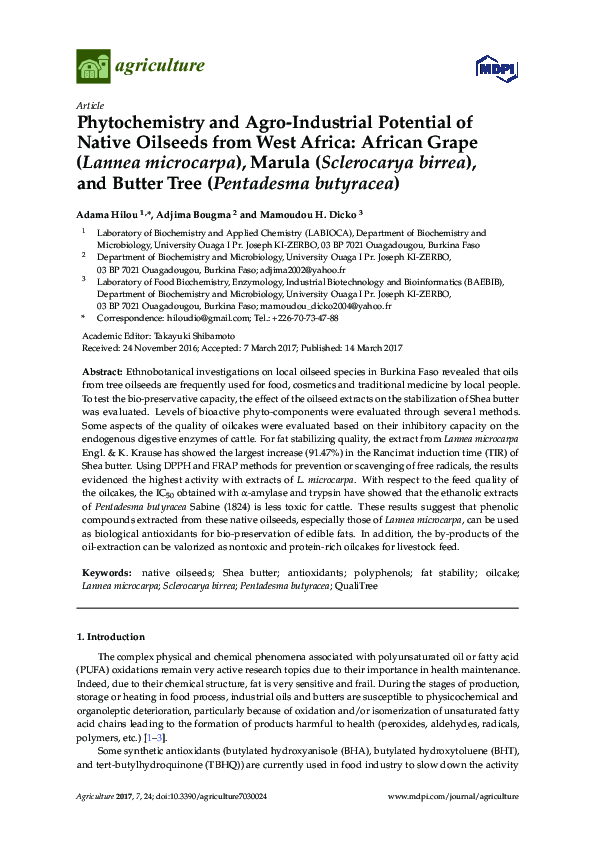 (PDF) Phytochemistry and Agro-Industrial Potential of Native Oilseeds ...