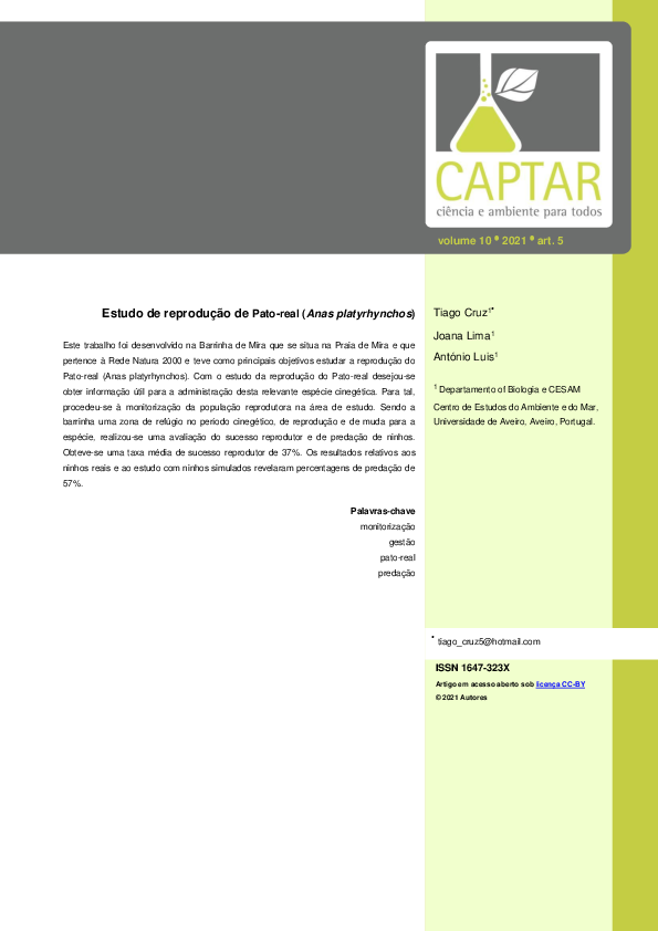 (PDF) Estudo de reprodução de Pato-real (Anas platyrhynchos)