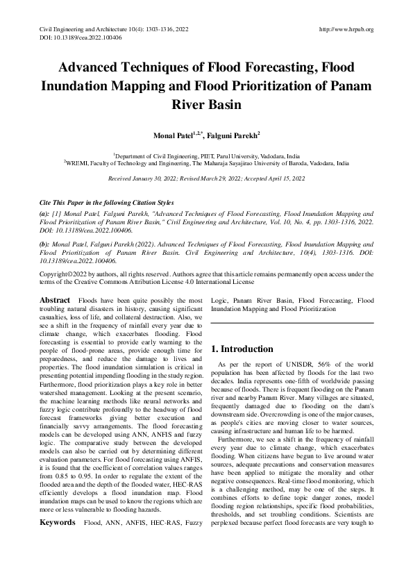 (PDF) Advanced Techniques of Flood Forecasting, Flood Inundation ...