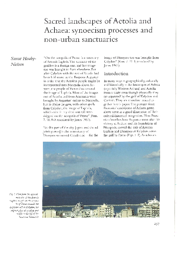(PDF) Sacred Landscapes of Aetolia and Achaea: Synoecism Processes and ...