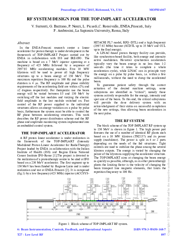 (PDF) RF System Design for the TOP-IMPLART Accelerator