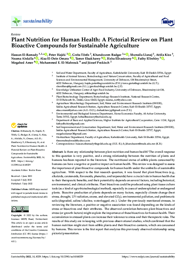 (PDF) Plant Nutrition for Human Health: A Pictorial Review on Plant ...