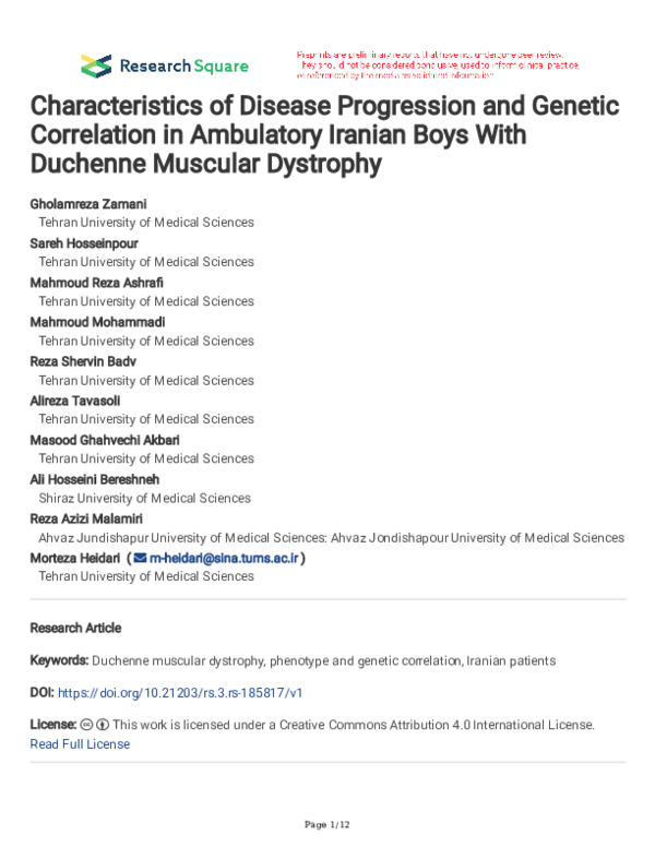 (PDF) Characteristics of Disease Progression and Genetic Correlation in ...