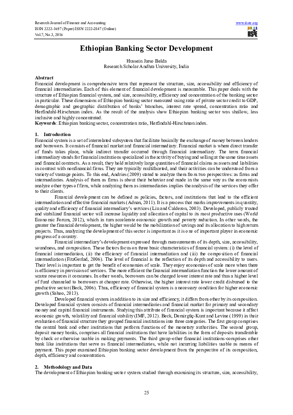 (PDF) Ethiopian Banking Sector Development