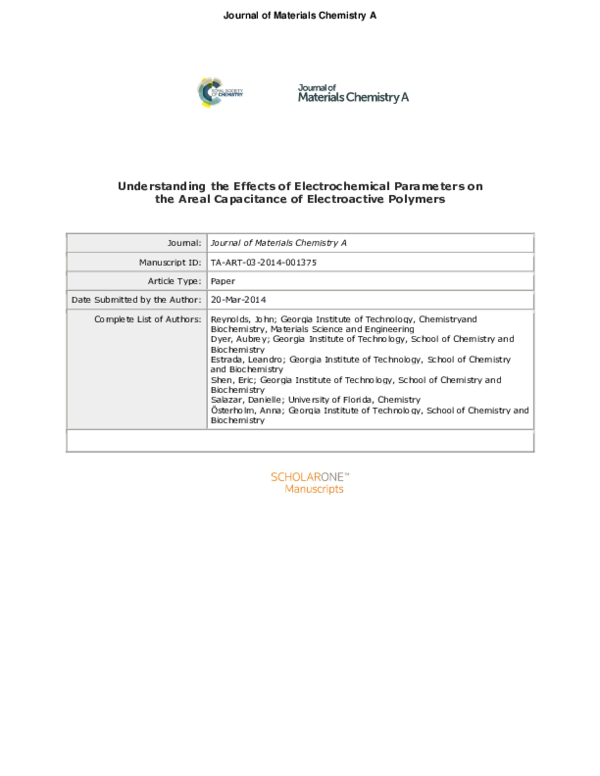 (PDF) Understanding the effects of electrochemical parameters on the ...