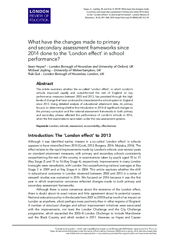 (PDF) What have the changes made to primary and secondary assessment ...