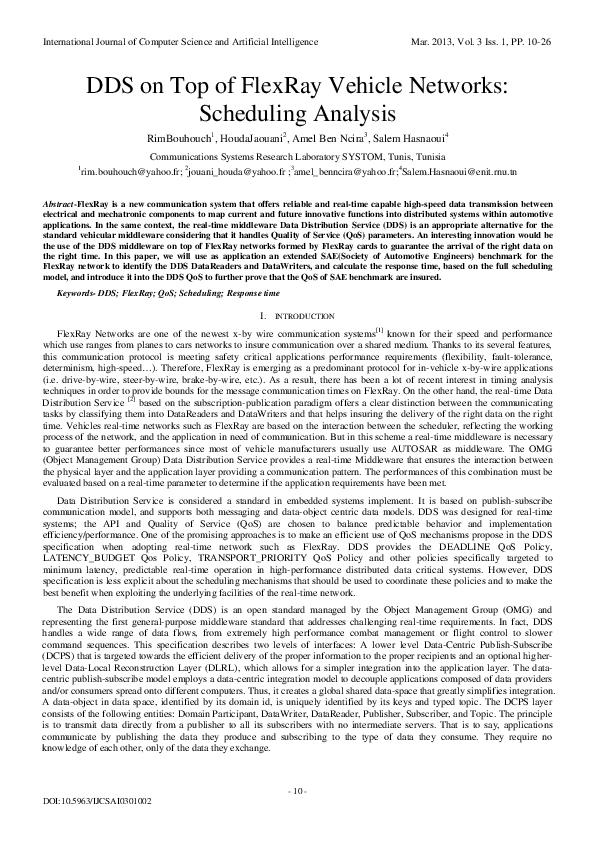 (PDF) DDS on Top of FlexRay Vehicle Networks: Scheduling Analysis
