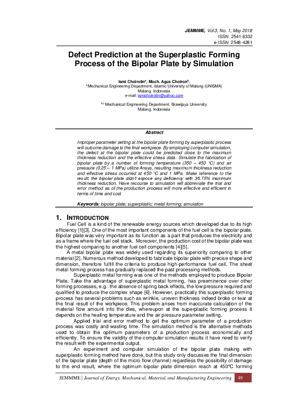 (PDF) Defect Prediction at The Superplastic Forming Process of The ...