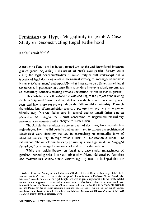 (PDF) Feminism and Hyper-Masculinity in Israel: A Case Study in ...