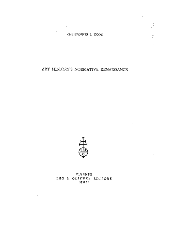 (PDF) Art History's Normative Renaissance