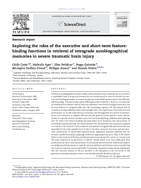 (PDF) Exploring the roles of the executive and short-term feature ...