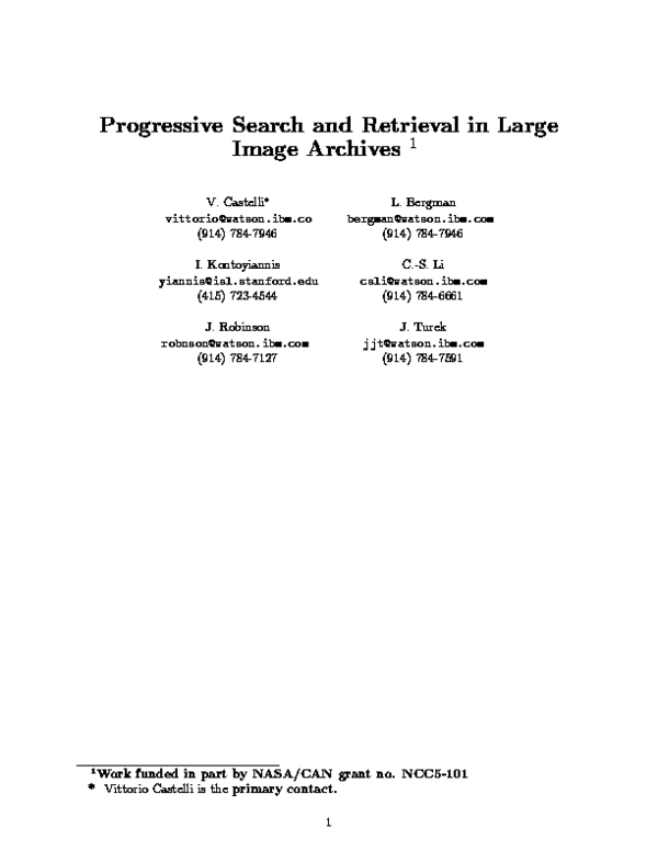 (PDF) Progressive search and retrieval in large image archives