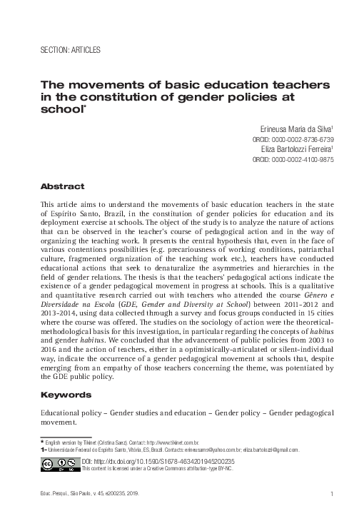 (PDF) The movements of basic education teachers in the constitution of ...
