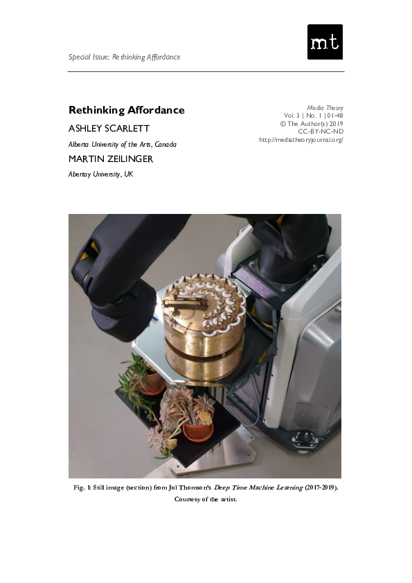 (PDF) Rethinking affordance | Martin Zeilinger - Academia.edu