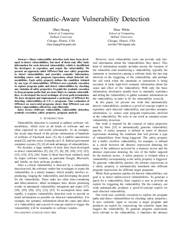 Pdf Semantic Aware Vulnerability Detection 