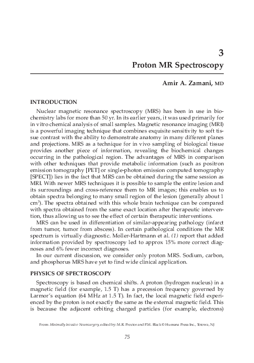 (PDF) Proton MR Spectroscopy
