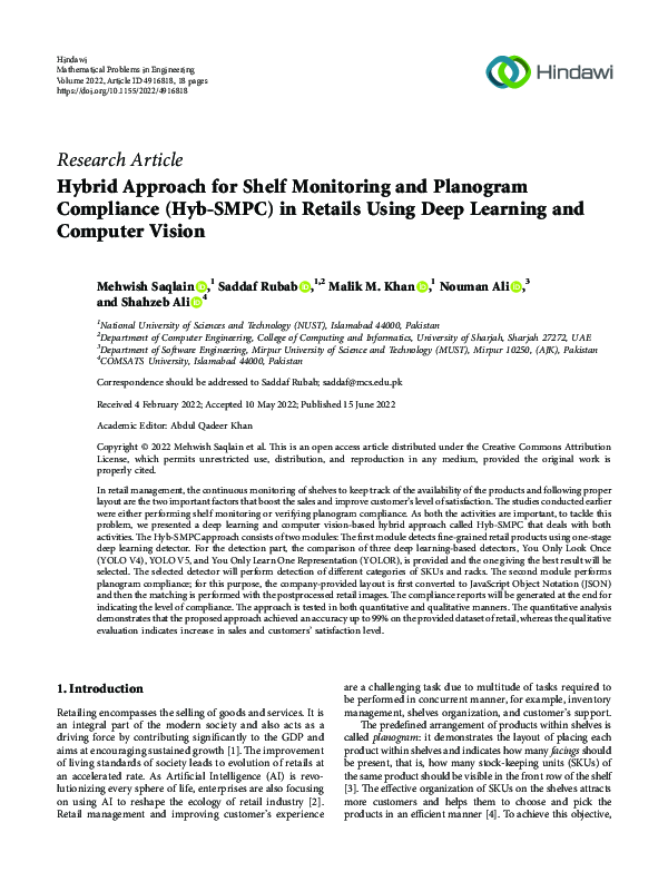 (PDF) Hybrid Approach for Shelf Monitoring and Planogram Compliance (Hyb-SMPC) in Retails Using ...
