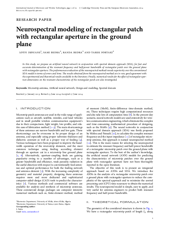 (PDF) Neurospectral modeling of rectangular patch with rectangular ...