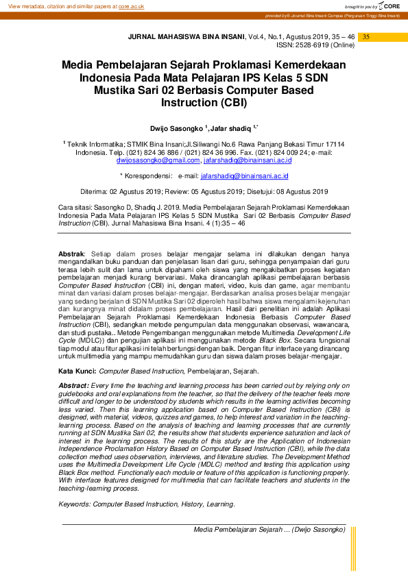 (PDF) Media Pembelajaran Sejarah Proklamasi Kemerdekaan Indonesia Pada Mata Pelajaran IPS Kelas ...