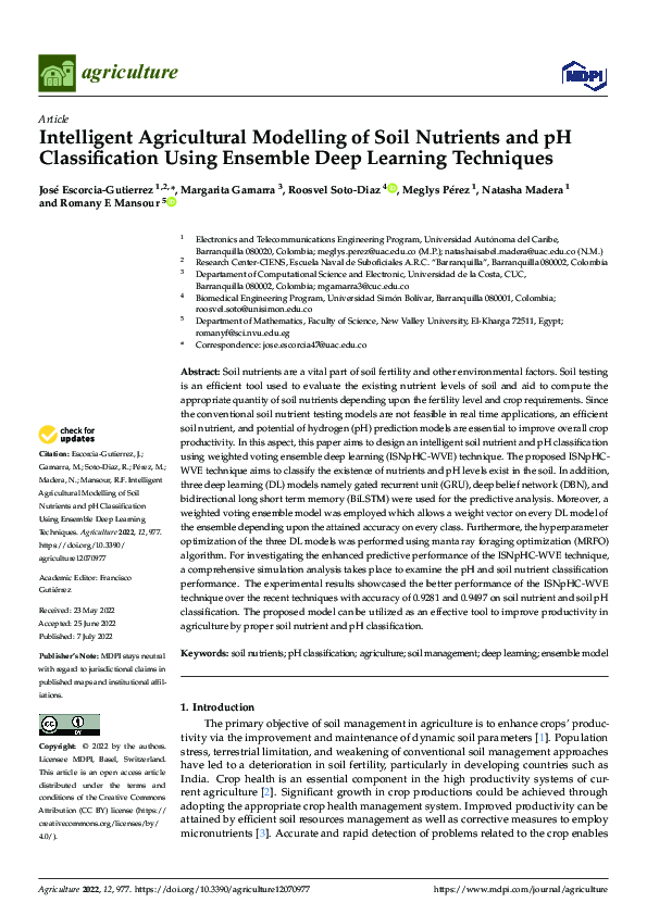 (PDF) Intelligent Agricultural Modelling of Soil Nutrients and pH Classification Using Ensemble ...