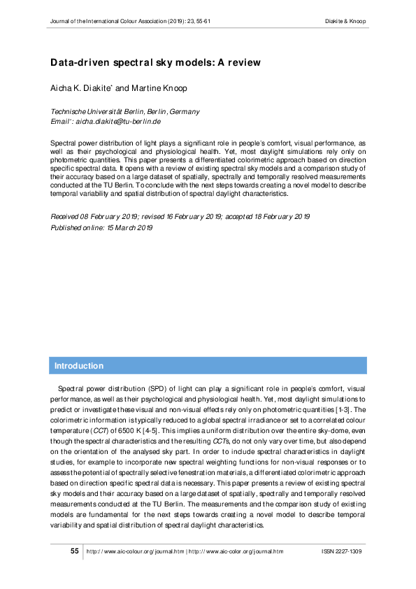 (PDF) Data-driven spectral sky models: A review
