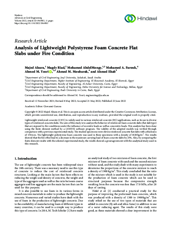 (PDF) Analysis of Lightweight Polystyrene Foam Concrete Flat Slabs ...