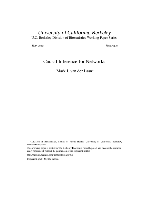 (PDF) Network Causal Inference in Longitudinal Data