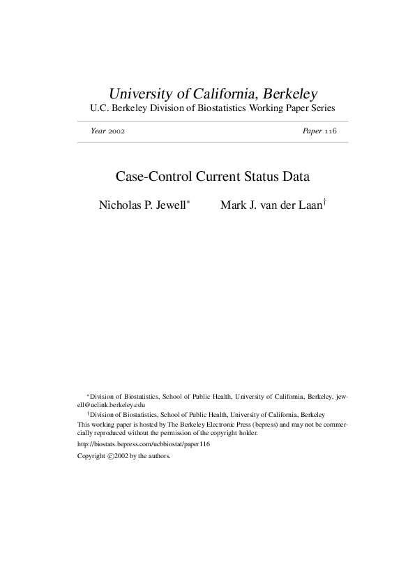 (PDF) Case-control current status data
