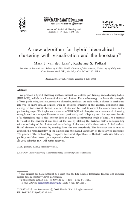 Pdf A New Algorithm For Hybrid Hierarchical Clustering With
