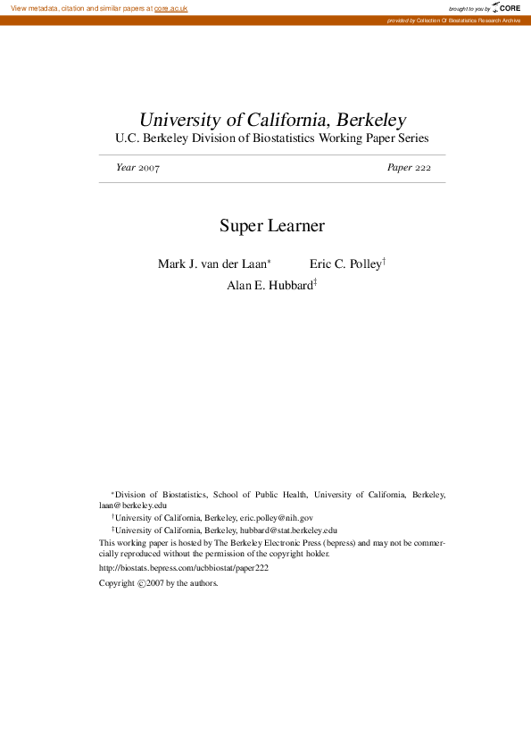 (PDF) Super Learner