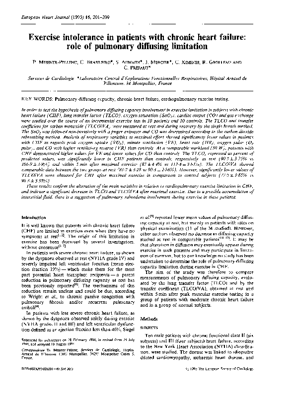 (PDF) Exercise intolerance in patients with chronic left heart failure ...