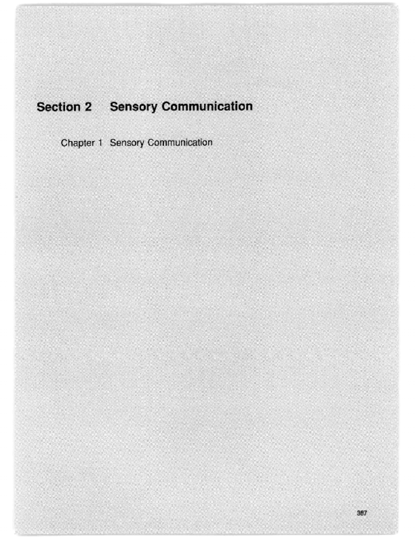 (PDF) Sensory Communication