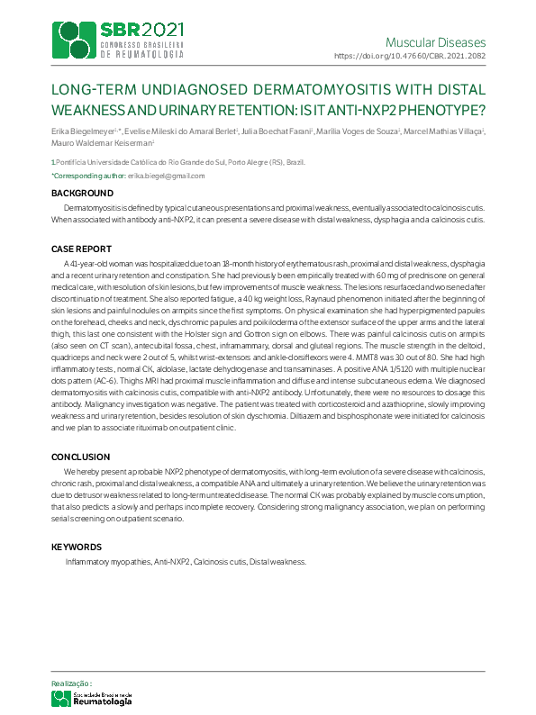 (PDF) Long-term undiagnosed dermatomyositis with distal weakness and ...