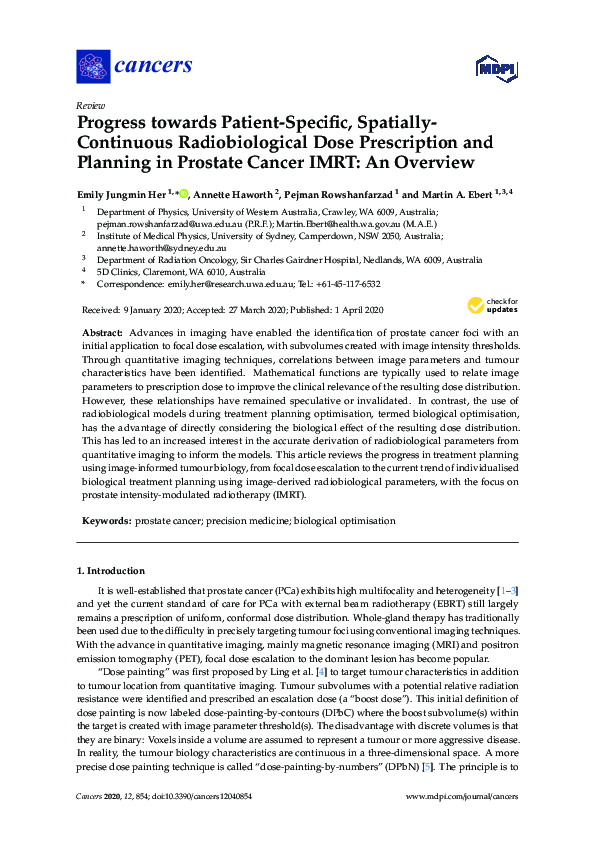 Pdf Progress Towards Patient Specific Spatially Continuous Radiobiological Dose Prescription