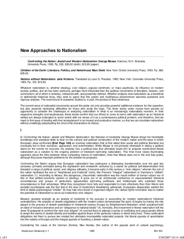 (PDF) New approaches to nationalism