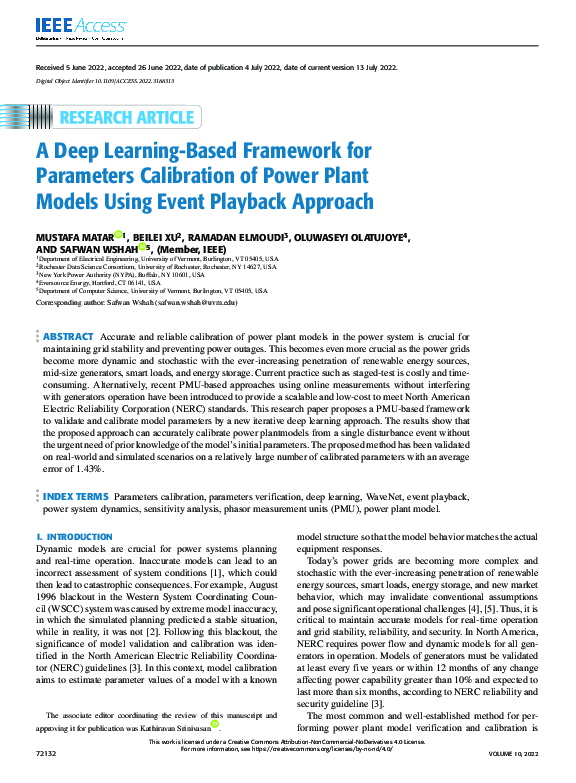 (PDF) A Deep Learning-Based Framework for Parameters Calibration of Power Plant Models Using ...