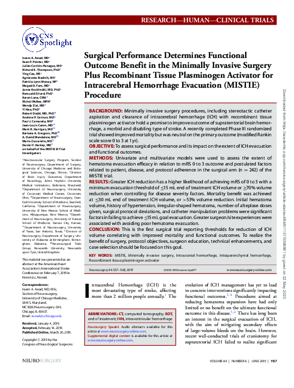 (PDF) Efficacy and safety of minimally invasive surgery with ...
