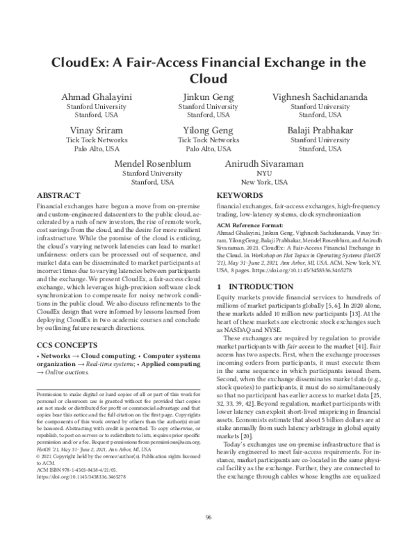 (PDF) CloudEx
