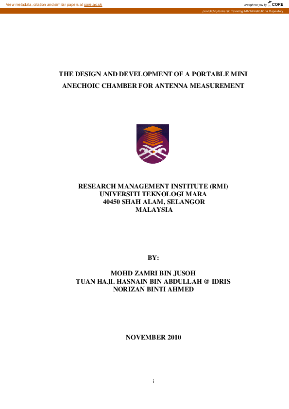 (PDF) The design and development of a portable mini anechoic chamber ...