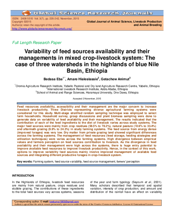 (PDF) Variability of feed sources availability and their managements in ...