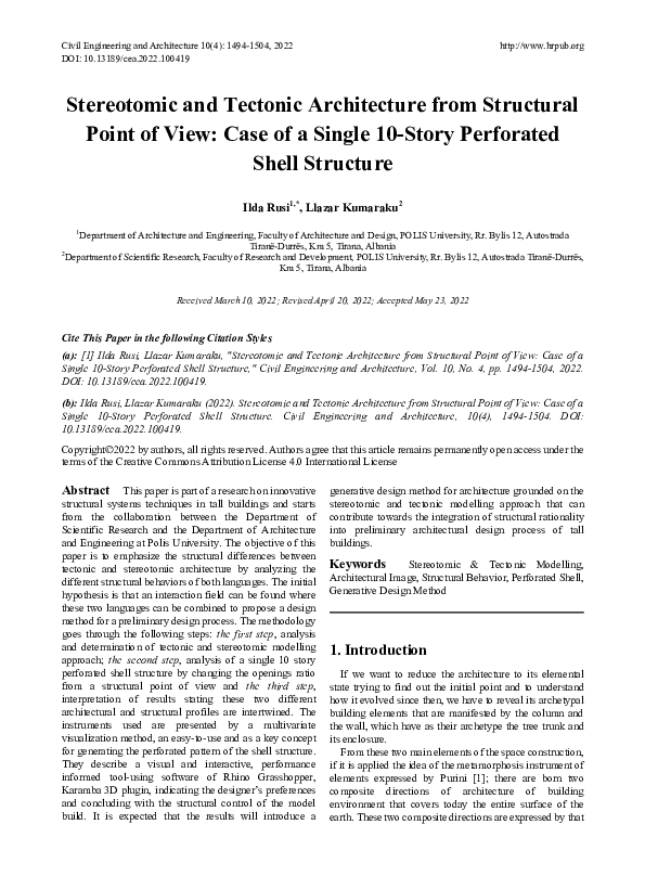 (PDF) Stereotomic and Tectonic Architecture from Structural Point of ...