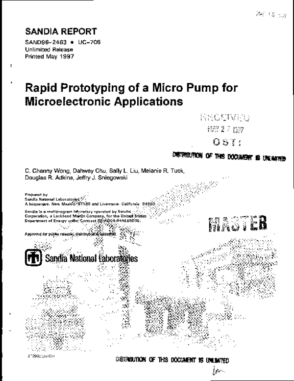 (PDF) Rapid prototyping of a micro pump for microelectronic applications