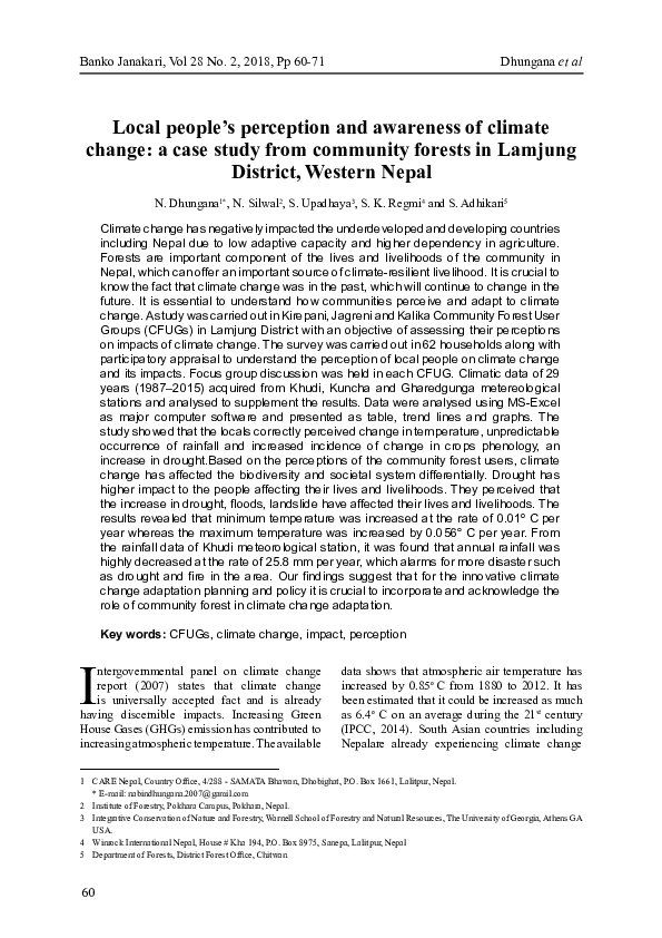 (PDF) Local people’s perception and awareness of climate change: a case ...