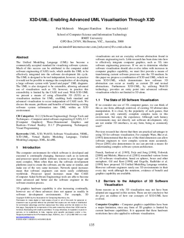 (PDF) X3D-UML: enabling advanced UML visualisation through X3D | Margaret Hamilton - Academia.edu